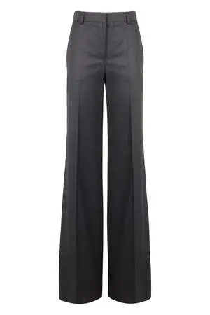 Stella McCartney Wool Flared Trousers With Side Pockets - Grey