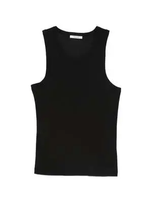 ENTIRE STUDIOS Round Neck Sleeveless Cotton-blend Tank Top - Nero