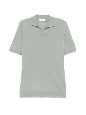 LARDINI Notched Neck Short-sleeve T-shirt With Ribbed Hems - Verde