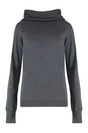 Stella McCartney Ribbed Virgin Wool Turtleneck Sweater - Grey