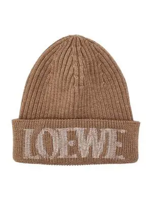 Loewe 100% Wool Hat - Light Brown