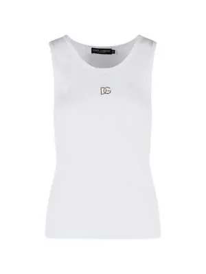 Dolce & Gabbana Dg Embroidered Rhinestone Cotton Crewneck