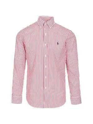 Polo Ralph Lauren Mini Embroidered Pony Cotton Button-down Shirt - Rosso