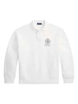 Polo Ralph Lauren Ribbed Long-sleeve Polo Shirt With Two-button Placket - Bianco
