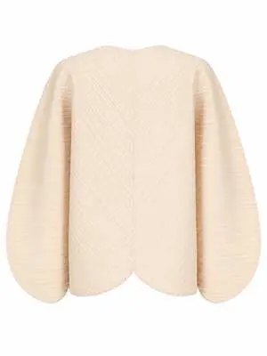 Issey Miyake Pleated Polyester Top Made In Japan - Beige