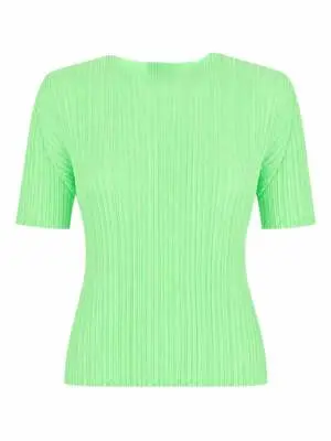 Issey Miyake Pleated Polyester Top - Green