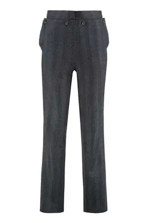 BATAKOVIC Pinstripe Straight-cut High-waist Trousers - Grey