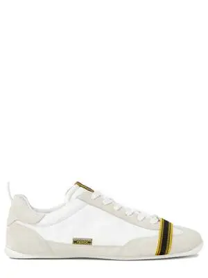 Fendi Elastic Webbing Sneakers With Slim Sole And Ribbon Detail - Bianco