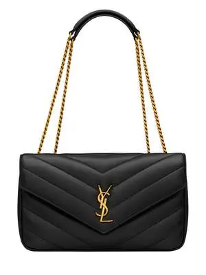 Saint Laurent Leather Mini Shoulder Bag With Sliding Chain Strap - Nero
