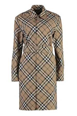 Burberry Check Belted Mini Shirtdress