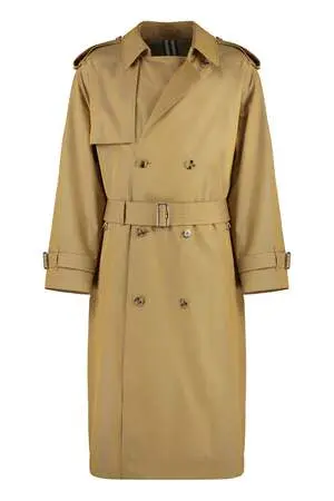 Burberry Style Vintage Gabardine Trench Jacket With Storm Shield - Beige