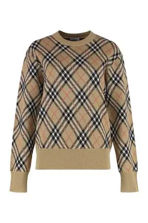 Burberry Inspired Wool Blend Check Pullover - Beige