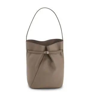 BOSS Leather Bucket Bag With Gold-tone Hardware - Brown