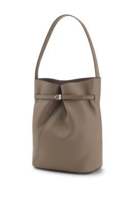BOSS Leather Bucket Bag With Gold-tone Hardware