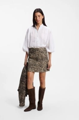 BOSS Leopard Jacquard Mini Skirt
