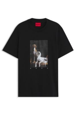 Hugo Cotton-jersey T-shirt With Graphic Print