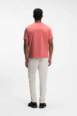 BOSS Tonal Flocked-logo T-shirt In Stretch Cotton