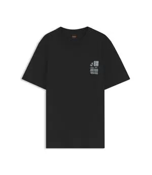 BOSS Cotton-jersey T-shirt With Graphic Print - Black