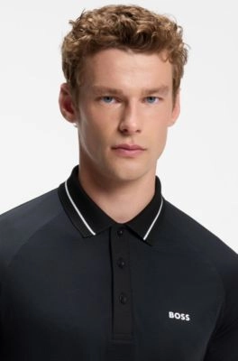 BOSS Active Slim-fit Polo Shirt With Branded Details