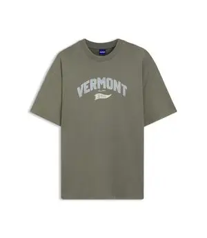 Hugo Oversized-fit Cotton T-shirt With Graphic Print - Light Green