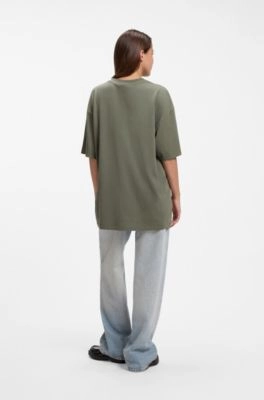 Hugo Oversized Cotton T-shirt With Graphic Print