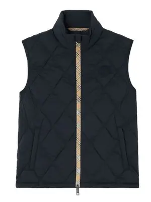 Burberry Acresford Quilted Down Vest - Blue