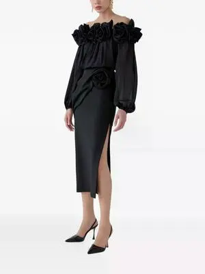 Carolina Herrera Rosette-detail Off-shoulder Top