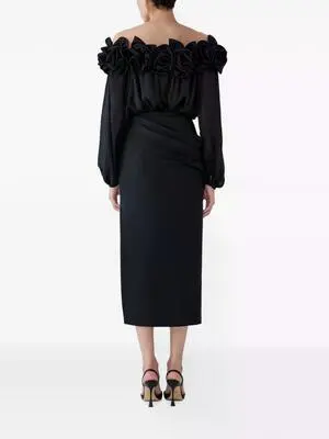 Carolina Herrera Rosette-detail Off-shoulder Top