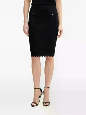 FRACOMINA Buttoned Scalloped Midi Skirt - Black
