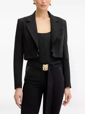 FRACOMINA Logo-detail Cropped Blazer - Black