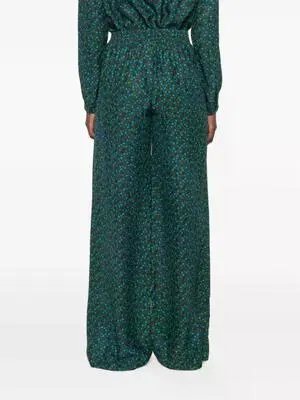 GIANLUCA CAPANNOLO Polka Dot Wide Leg Trousers - Green