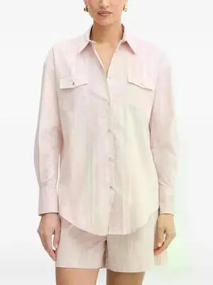 FRACOMINA Striped Pocket Shirt - Pink