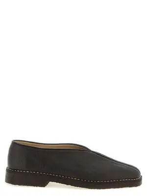 LEMAIRE Piped Crepe Lambskin Slipper Shoes - Brown