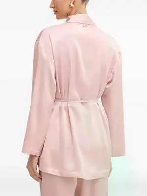 FRACOMINA Tie-waist V-neck Satin Jacket
