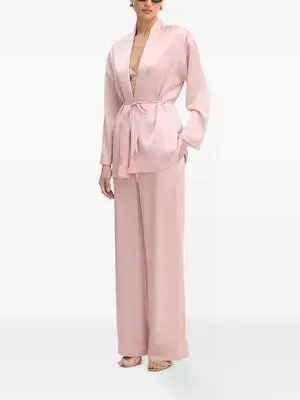 FRACOMINA Tie-waist V-neck Satin Jacket - Pink