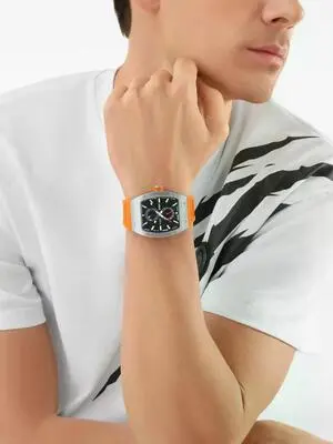 PLEIN SPORT Stormbraker 52mm Watch With Dial And Orange Strap - Black