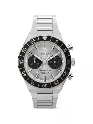 TIMEX Q Continental Chronograph 40mm Watch - Silver