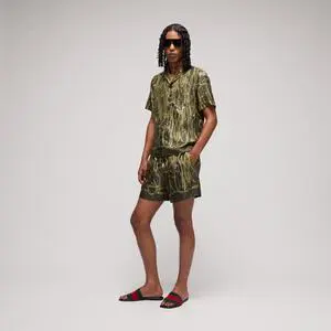 Gucci Printed Silk Bowling Shirt - Green