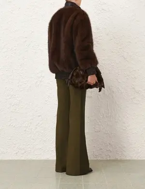 Zimmermann Valiant Faux Fur Bomber - Brown