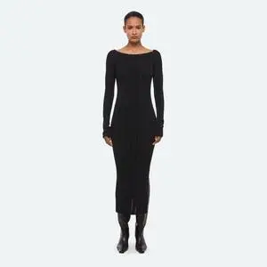 Helmut Lang Open Rib Long Sleeve Dress