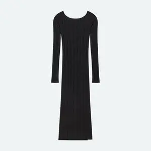 Helmut Lang Open Rib Long Sleeve Dress