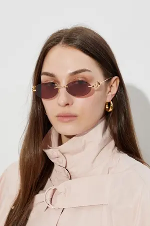 Valentino Garavani Oval Rimless Sunglasses