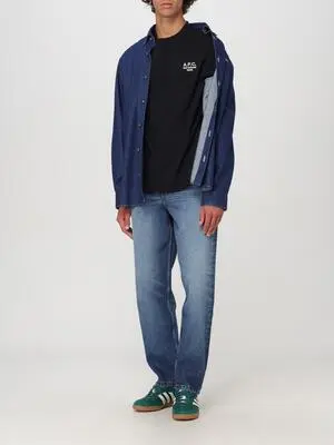 A.p.c. Contrasting Printed Logo Short-sleeved Cotton T-shirt