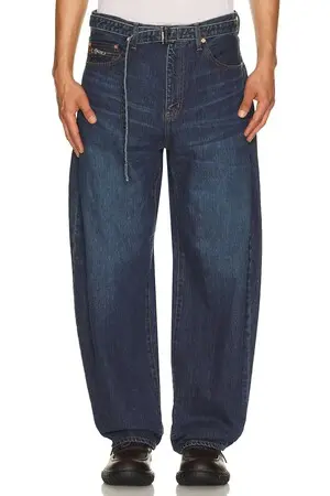 Sacai Wide Leg Denim Pants - Blue