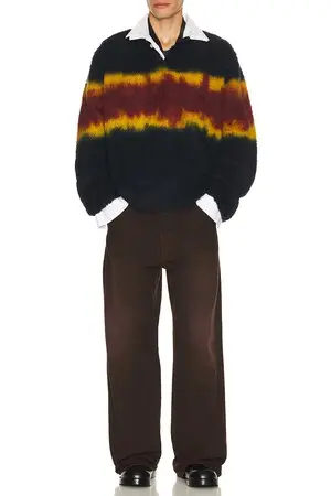 Sacai Chusen-dyed Knit Polo Shirt In Multi