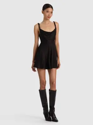 Alice + Olivia Monique Twist Strap Mini Dress