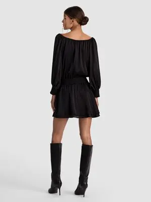 Alice + Olivia Pauline Off-the-shoulder Drop Waist Mini Dress