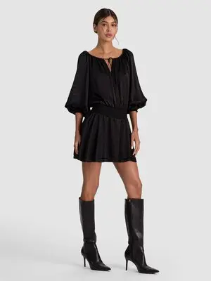 Alice + Olivia Pauline Off-the-shoulder Drop Waist Mini Dress