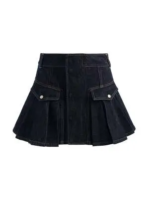 Alice + Olivia Trinity Denim Ruffle Skirt