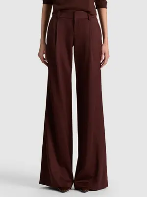 Alice + Olivia Eric Wool Sateen Trousers